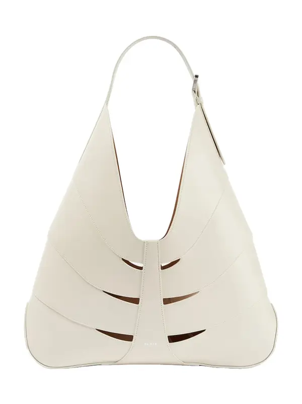 Alaïa Delta Leather Shoulder Bag - White