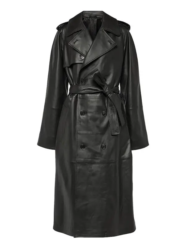 Wardrobe.NYC Leather Trench Coat - Black