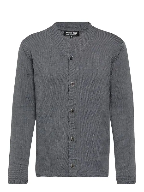 Comme Des Garçons Homme Deux V-neck Jersey Cardigan - Grey