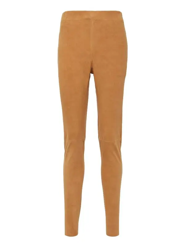 JOSEPH Mid-rise Suede Leggings - Brown
