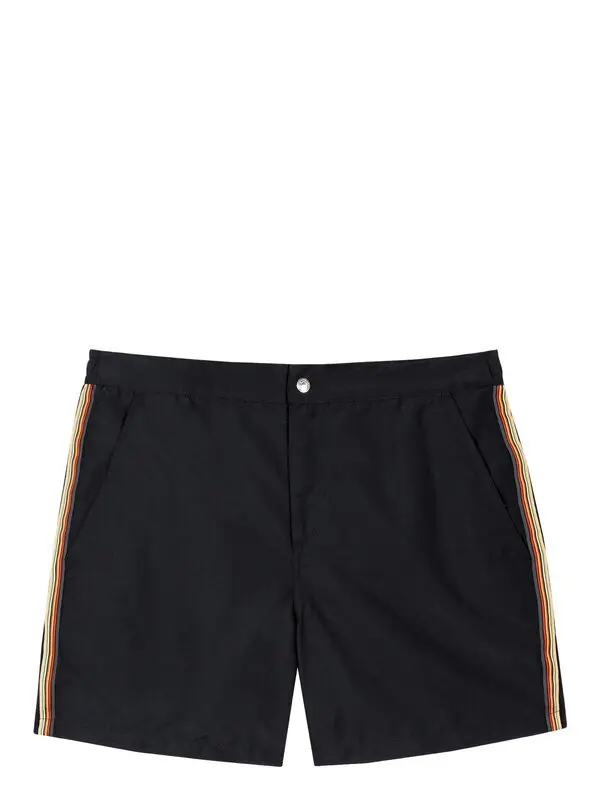Paul Smith Recycled-polyester 'signature Stripe' Swim Shorts - Black