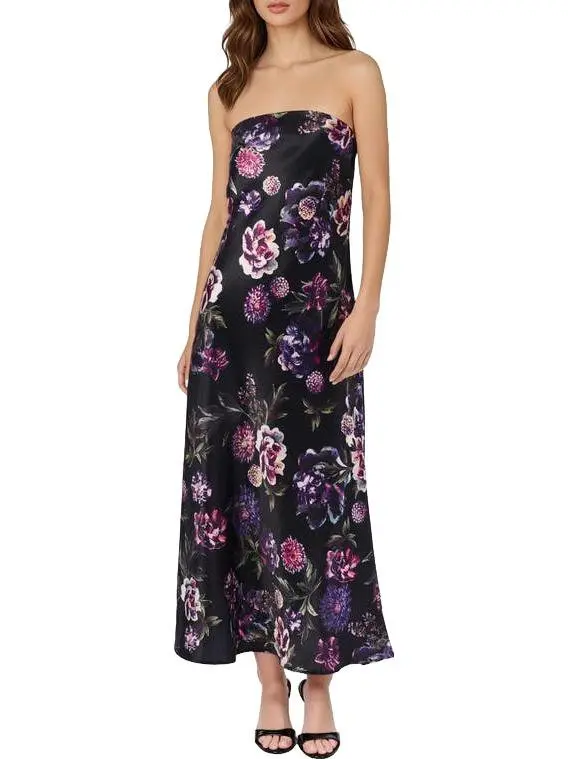 Cami Nyc Noelle Strapless Satin Dress - Dark Stormy