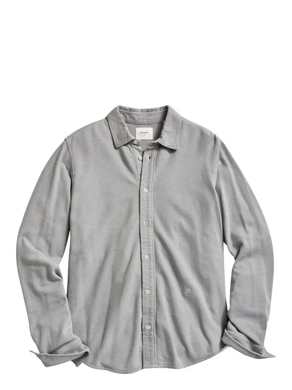 Billy Reid Yellowhammer Cotton & Linen Knit Button-up Shirt - Silver