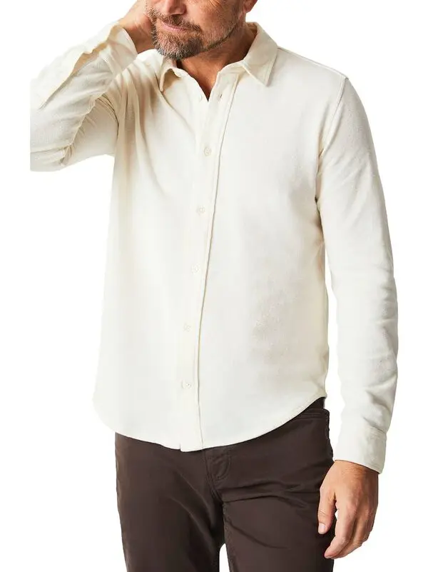 Billy Reid Yellowhammer Cotton & Linen Knit Button-up Shirt - Tinted White