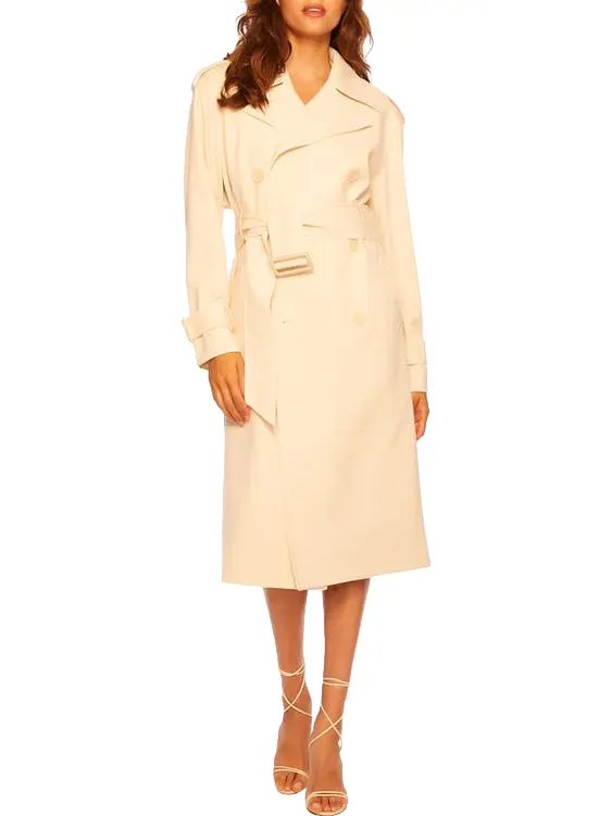 Susana Monaco Signature Stretch Trench Coat - Belgian Creme