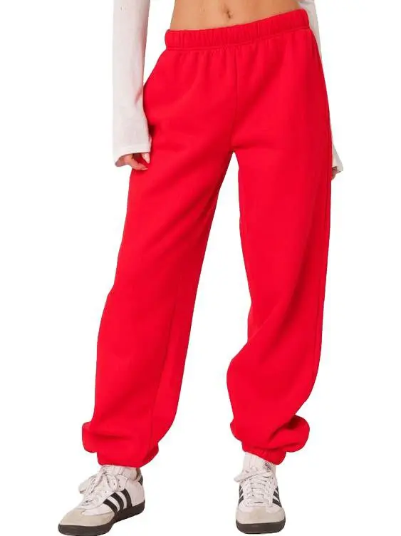 EDIKTED Clark Oversize Sweatpants - Red