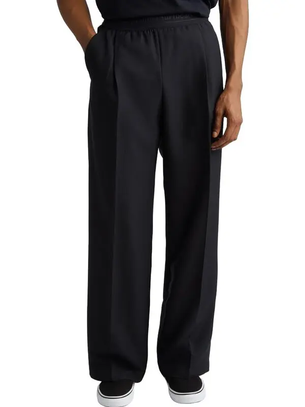 STOCKHOLM SURFBOARD CLUB Elaine Logo Jacquard Wide Leg Pants - Black