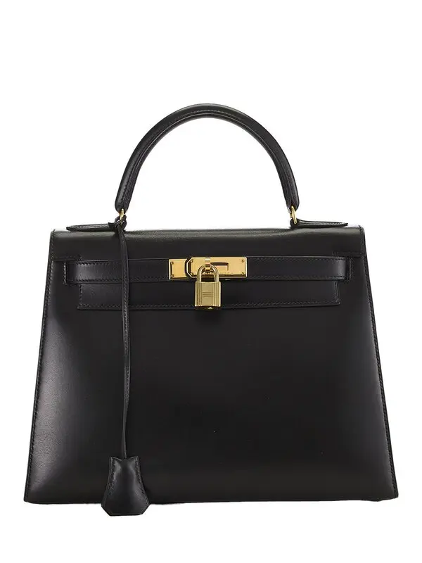 Hermès Box Leather Sellier 28 Bag - Noir