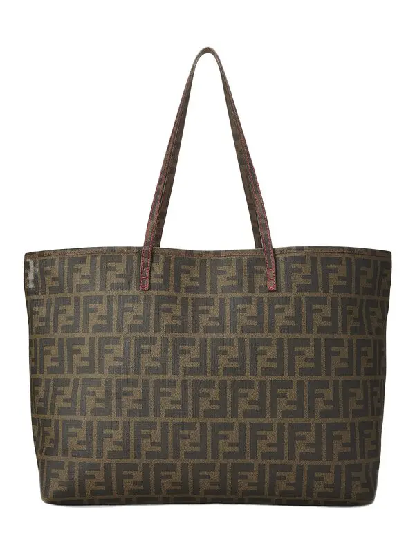 Fendi Zucca Coated Canvas Roll Tote - Pink