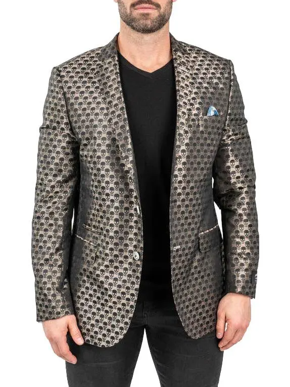 MACEOO Skullrepeat Jacquard Blazer - Brown