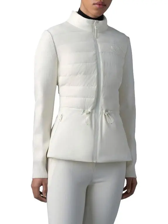 Mackage Laika Mixed Media Peplum Down Jacket - Cream