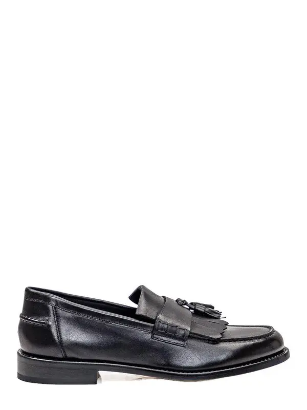 DOUCAL'S Leather Moccasins - Black