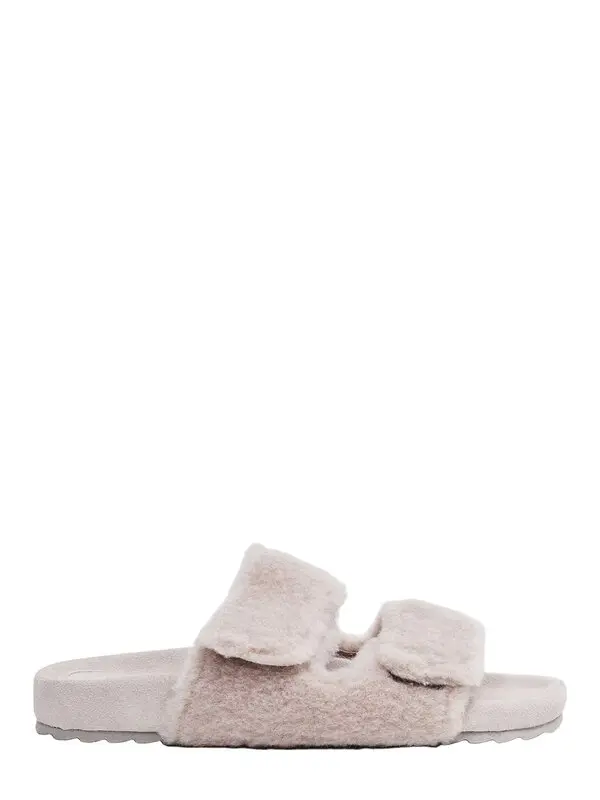 REISS Farrah Wool Sliders - Taupe