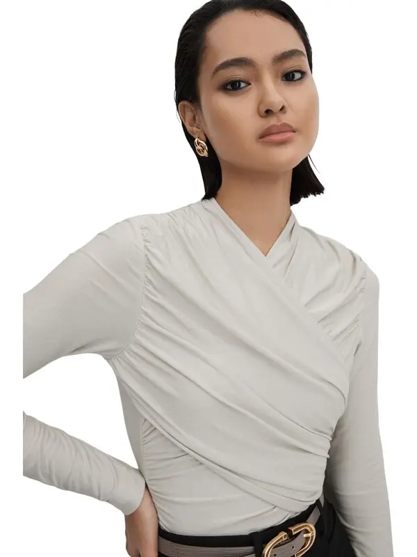 REISS Mara Wrap Top - Mint