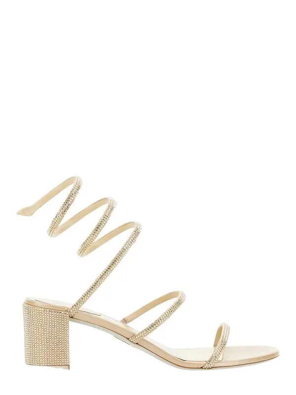 Rene Caovilla Embellished Heeled Sandals - Gold