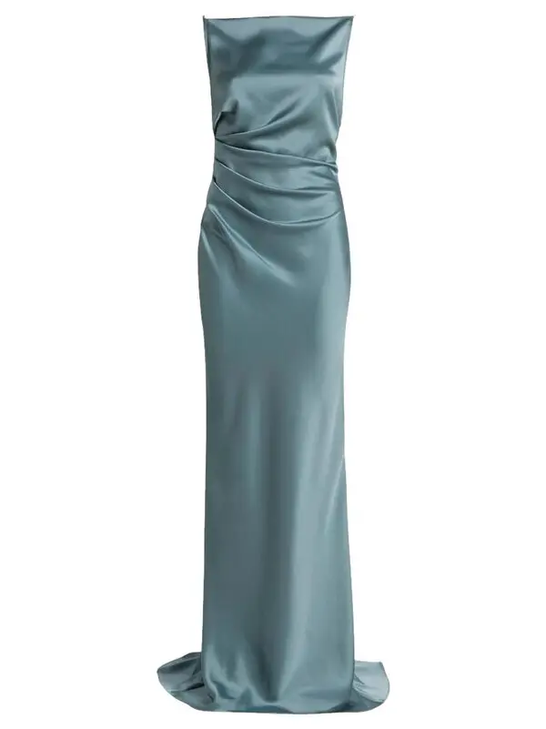 Amsale Draped Satin Gown - Twilight