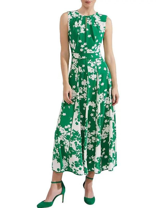 HOBBS LONDON Angelica Floral Dress - Green Ivory