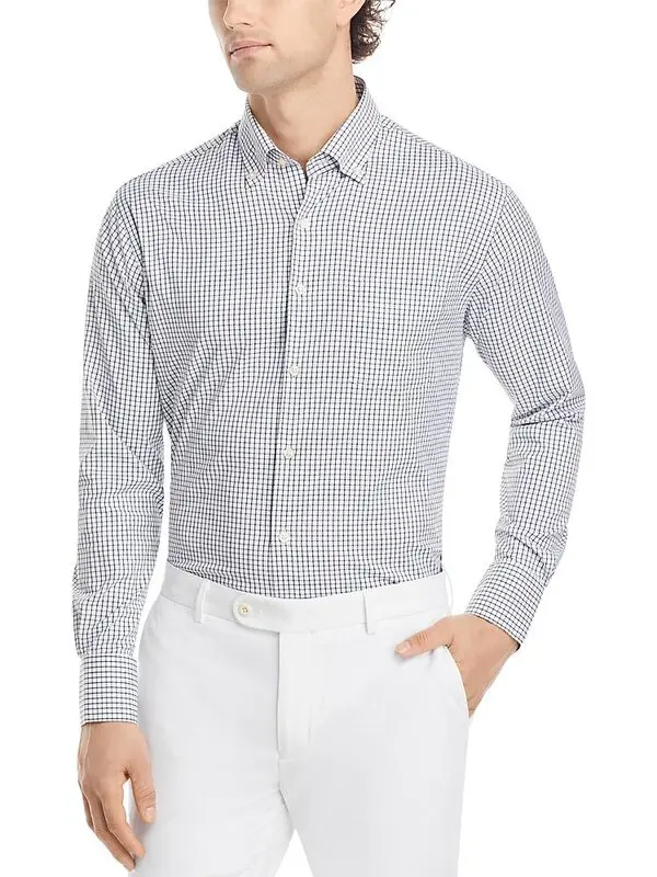 Peter Millar Hanford Performance Twill Button Down Shirt - Navy