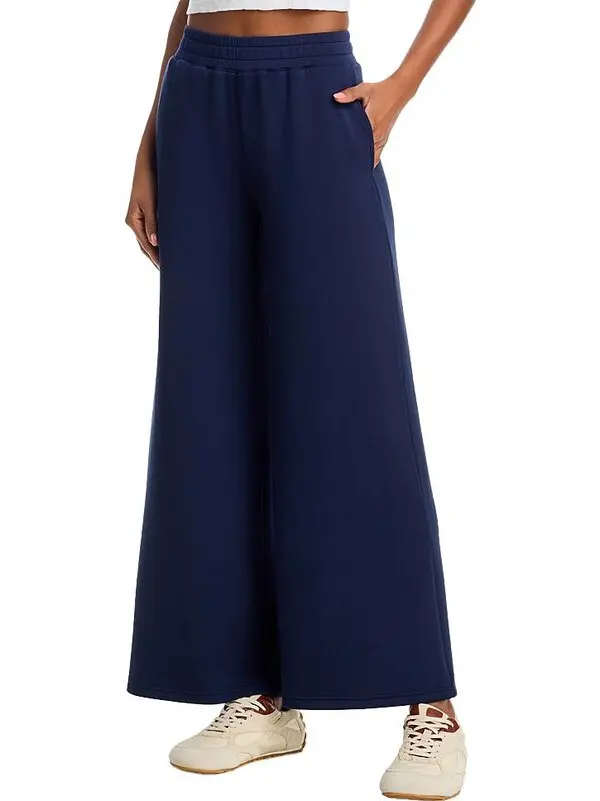 Vintage Havana Fleece Flare Leg Pants - Navy