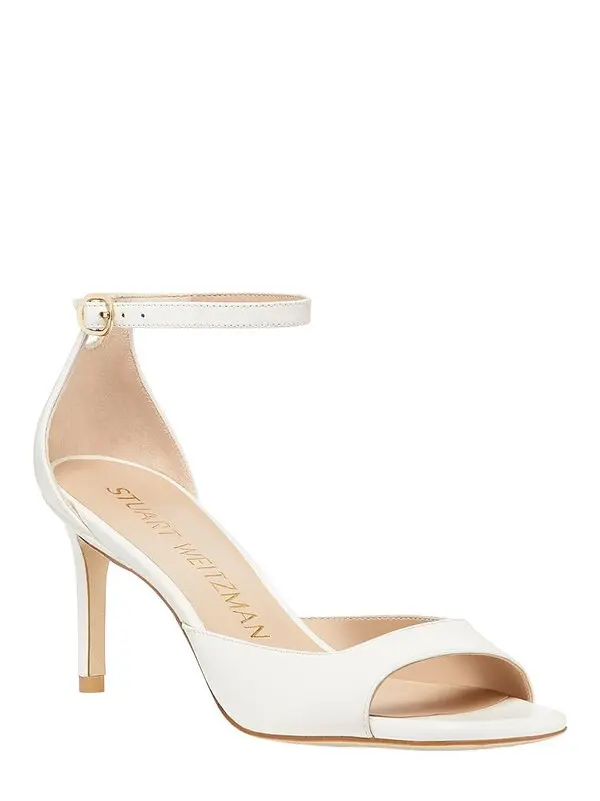 STUART WEITZMAN Nudistia 75 Ankle Strap Sandals - Cream