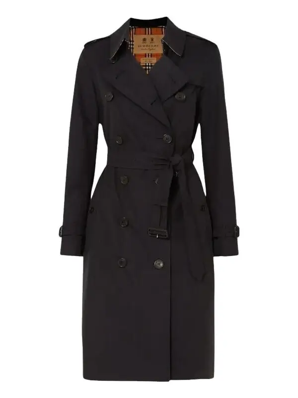 Burberry Kensington Long Organic Cotton-gabardine Trench Coat - Black