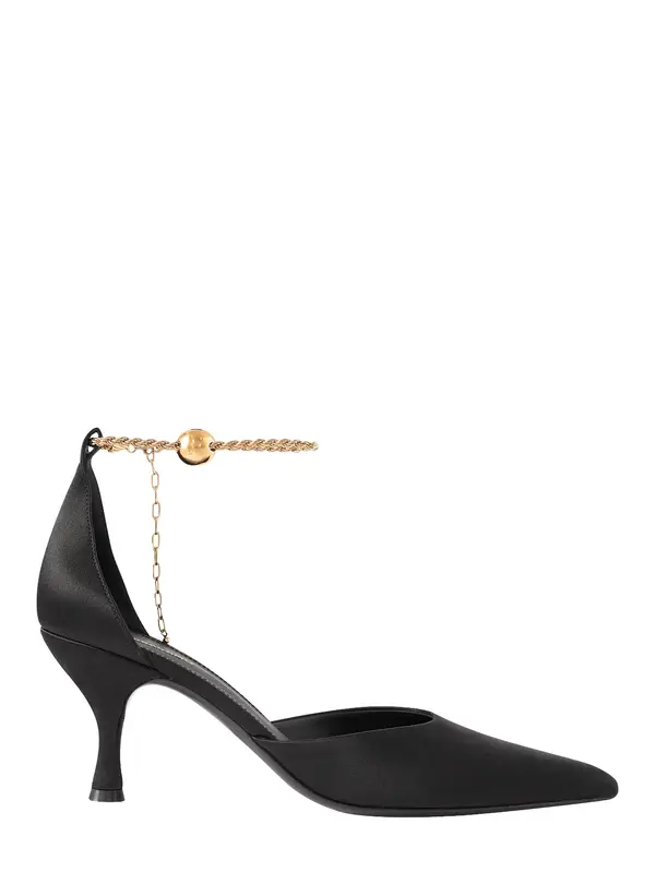 FERRAGAMO Dana Chain-embellished Pumps - Black