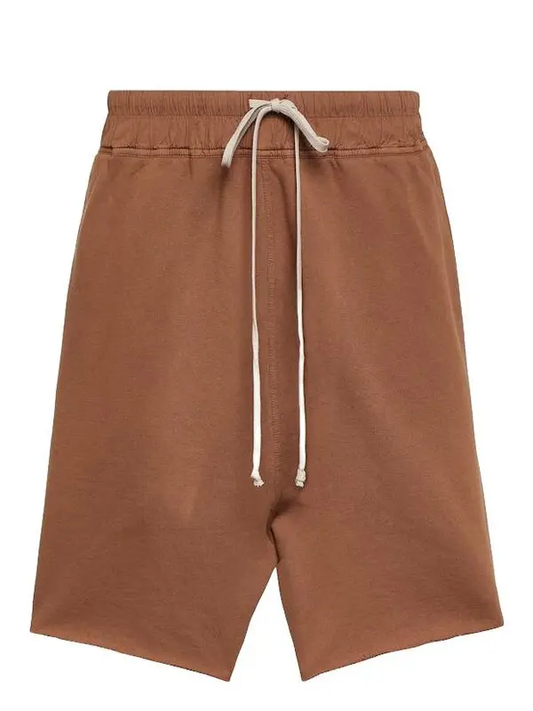 Rick Owens Cotton Jersey Shorts - Brown