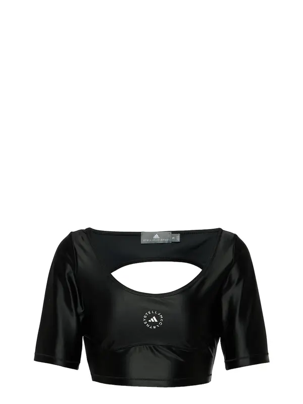 Adidas By Stella McCartney Logo Technical Cropped Top - Black