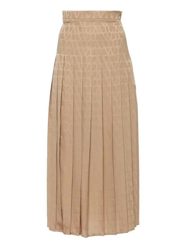 Valentino Garavani Toile Iconographe Pleated Midi Skirt - Pink