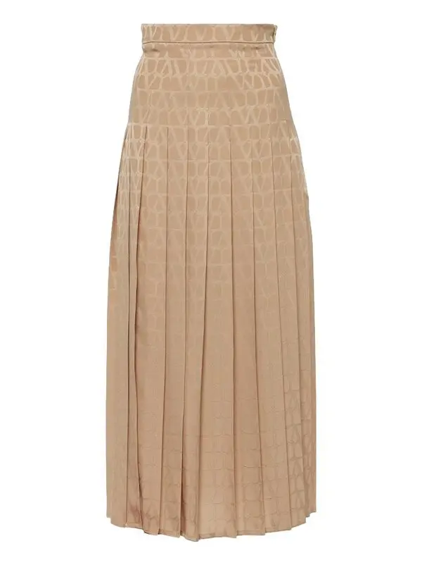 Valentino Garavani Toile Iconographe Pleated Midi Skirt - Pink