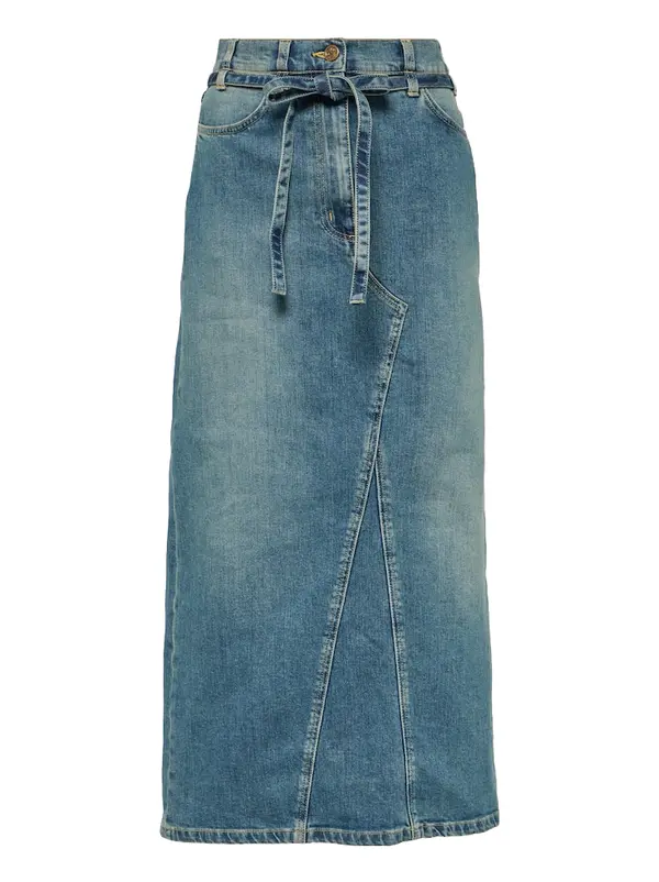 Altuzarra High-rise Denim Midi Skirt - Blue