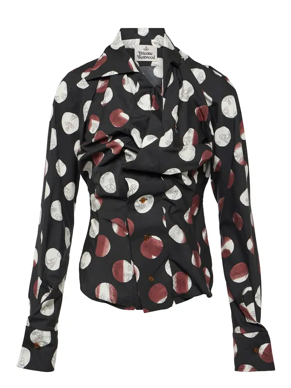 VIVIENNE WESTWOOD Gathered Cotton Poplin Shirt - Black