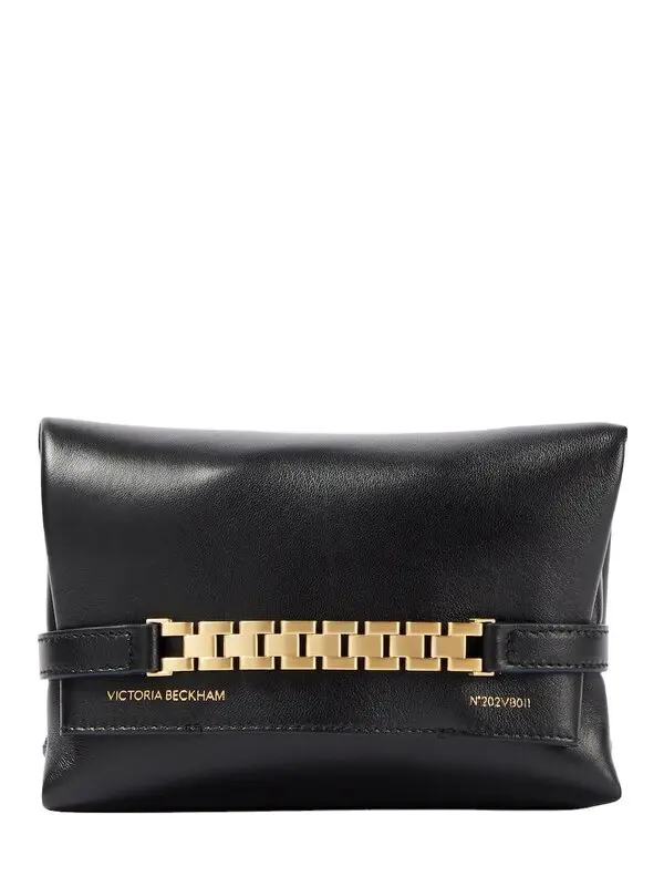 Victoria Beckham Chain Mini Leather Pouch - Black