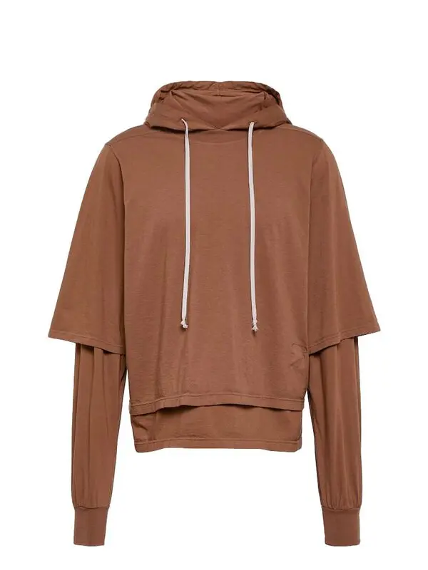 Rick Owens Cotton Jersey Hoodie - Brown