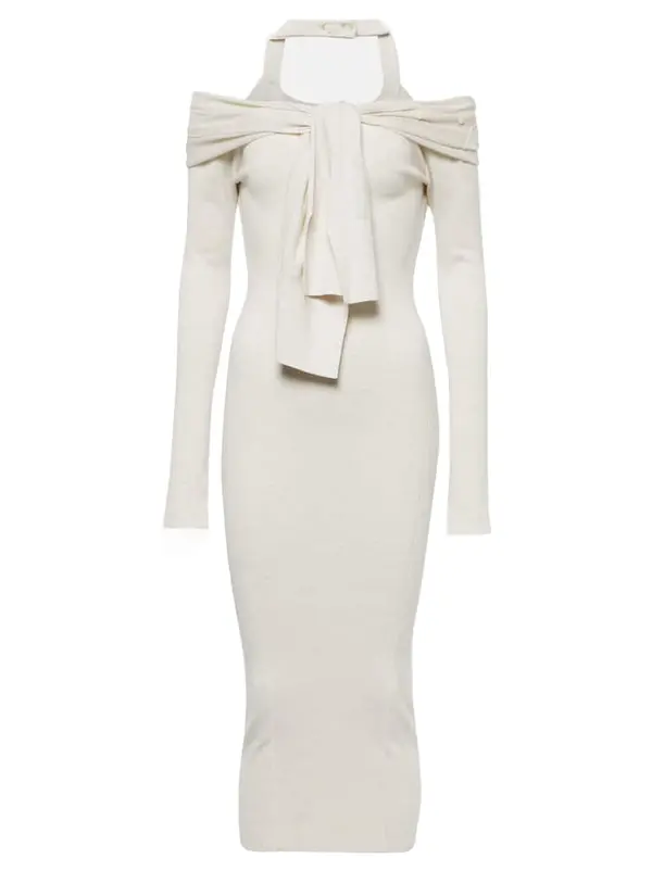 Jacquemus La Robe Doble Wool-blend Midi Dress - White