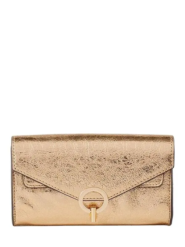 Sandro Leather Yza Pocket Bag - Gold