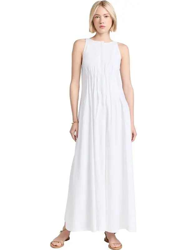 87ORIGINS Fehintola Pleated Maxi Dress - White