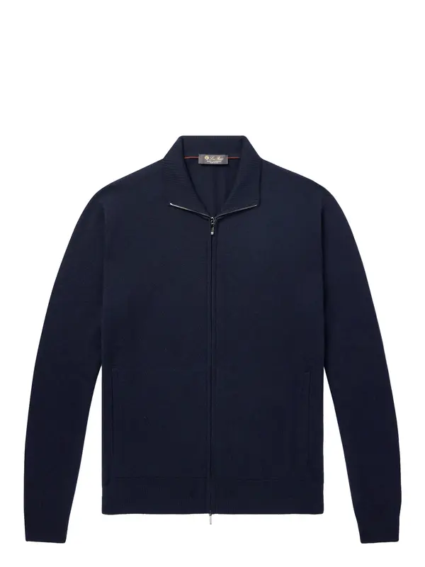 Loro Piana Cashmere Zip-up Sweater - Blue