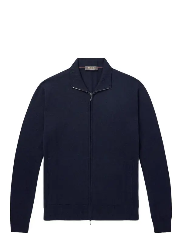 Loro Piana Cashmere Zip-up Sweater - Blue