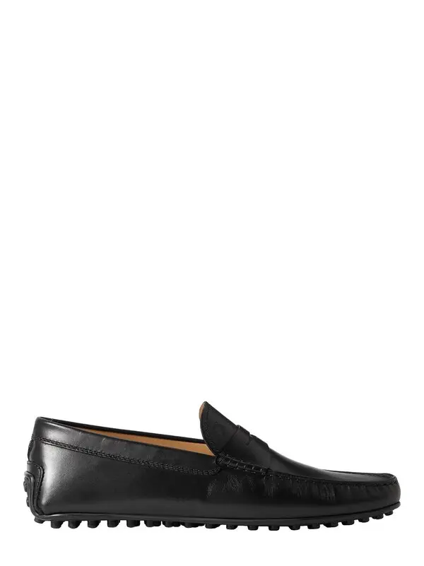 TOD'S City Gommino Leather Driving Shoes - Black