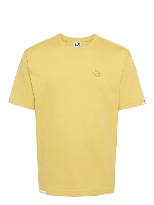 AAPE BY *A BATHING APE Logo-embroidered Cotton T-shirt - Yellow