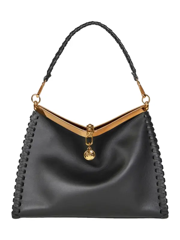 Etro Vela Leather Shoulder Bag - Black