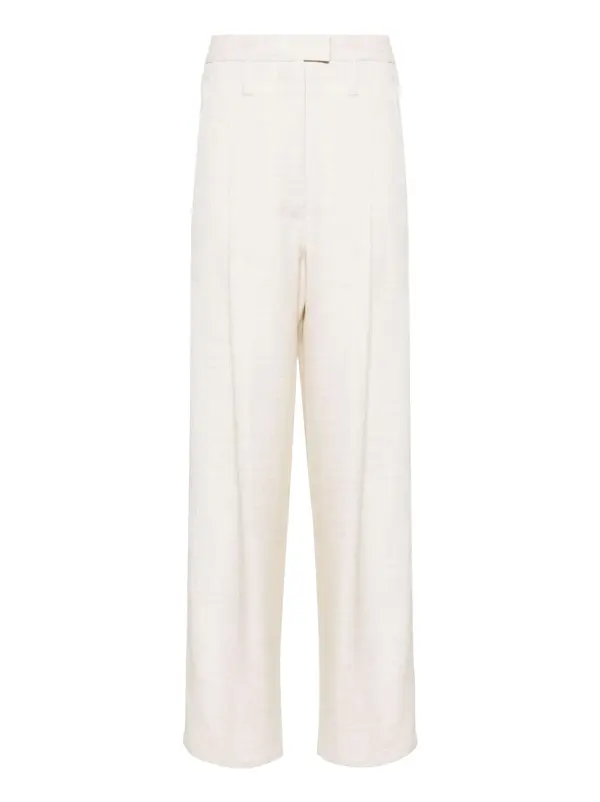 Philosophy Di Lorenzo Serafini Slub Pleated Trousers - Neutrals