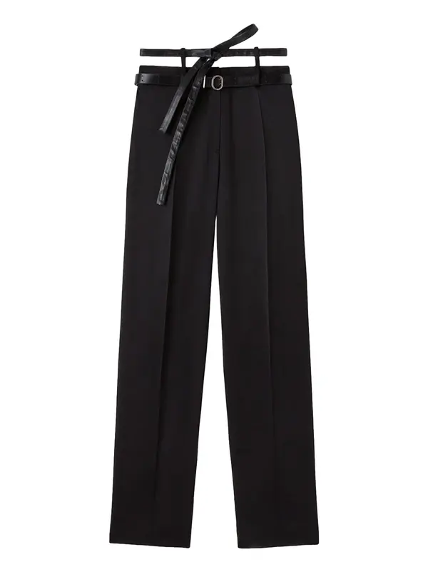 JIL SANDER Belted Tailored Trousers - Black
