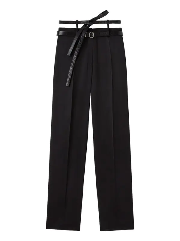 JIL SANDER Belted Tailored Trousers - Black