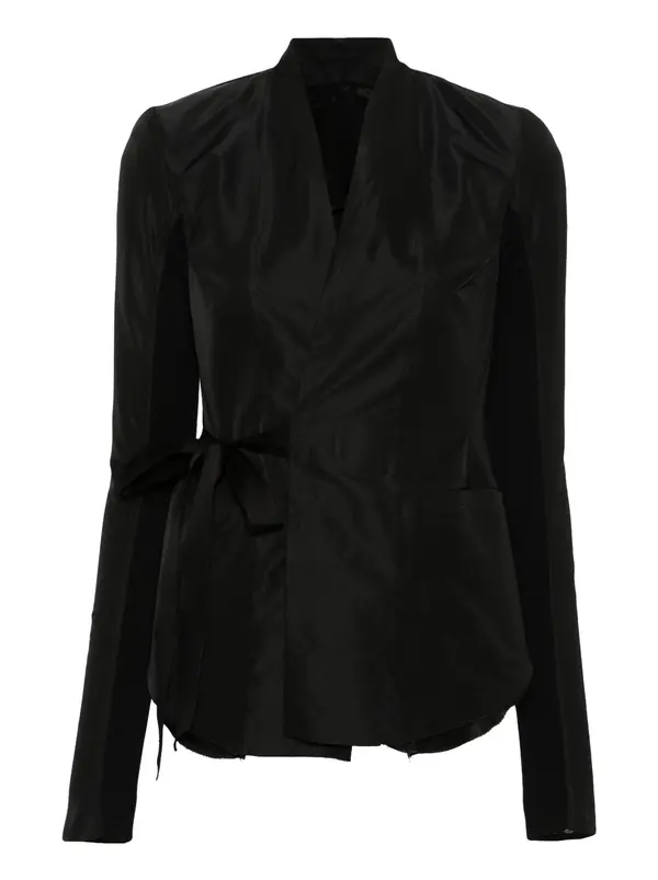 Rick Owens Self-tie Layered Blazer - Black