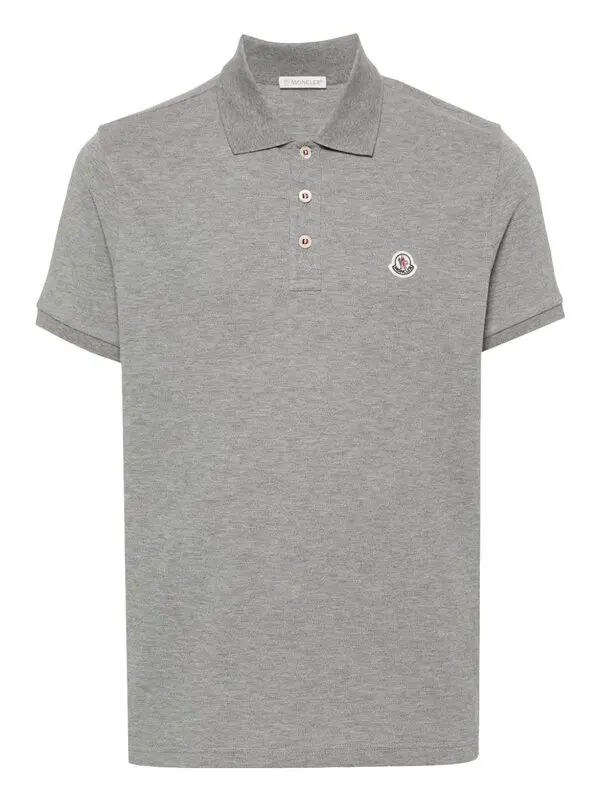 Moncler Logo-patch Polo Shirt - Grey