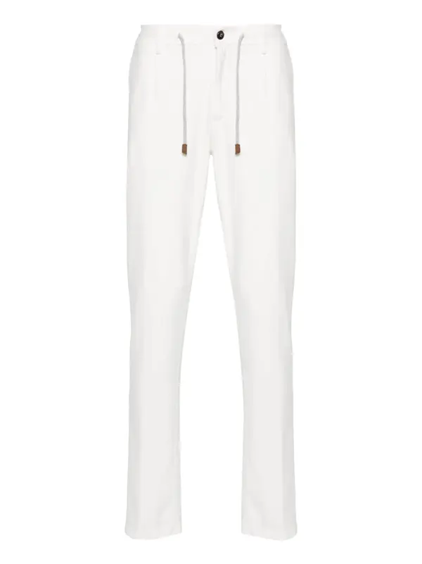 Eleventy Jersey Cotton-blend Trousers - White
