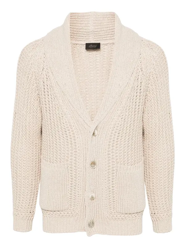Brioni Crochet-knit Cardigan - Neutrals