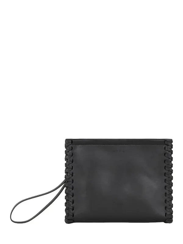 Etro Whipstitch-detail Leather Clutch - Black